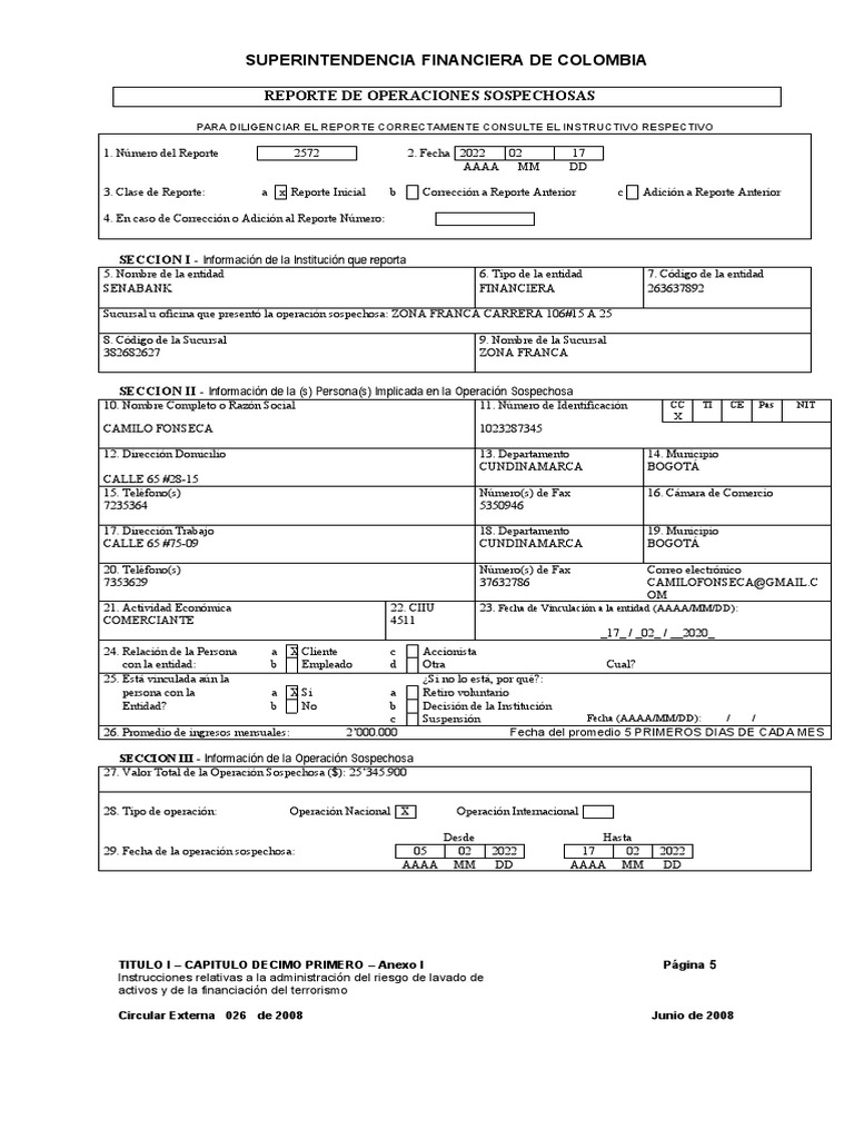 Formato ROS | PDF | Información