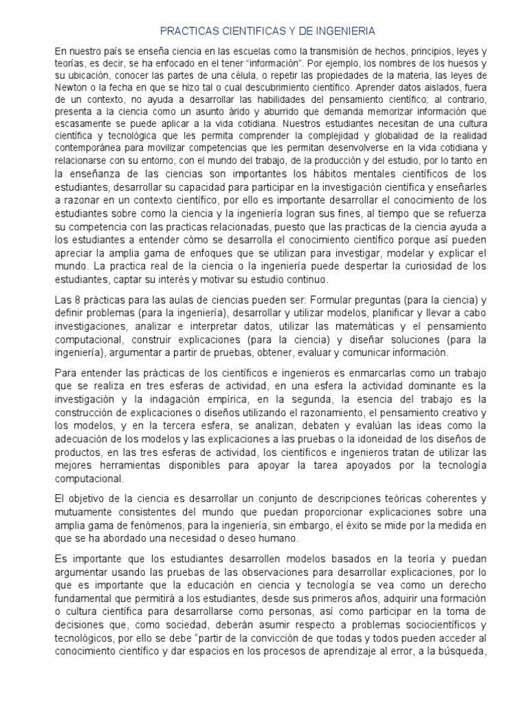 Practicas Cientificas y de Ingenieria | PDF | Ingeniería | Científico