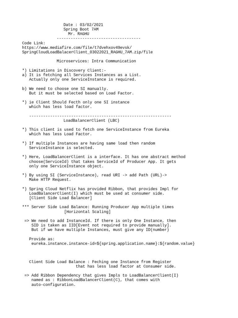 SpringBoot7AM 03022021 | PDF | Uniform Resource Identifier | Load Balancing (Computing)