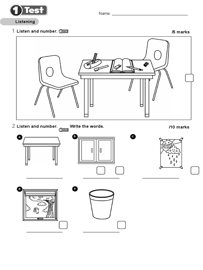 Oxford Thinkers 1 Unit 1 Test | PDF | Writing | Tools