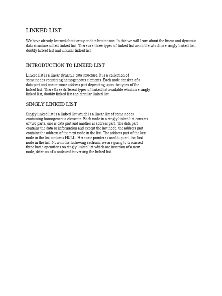 Introduction To Linked List | PDF