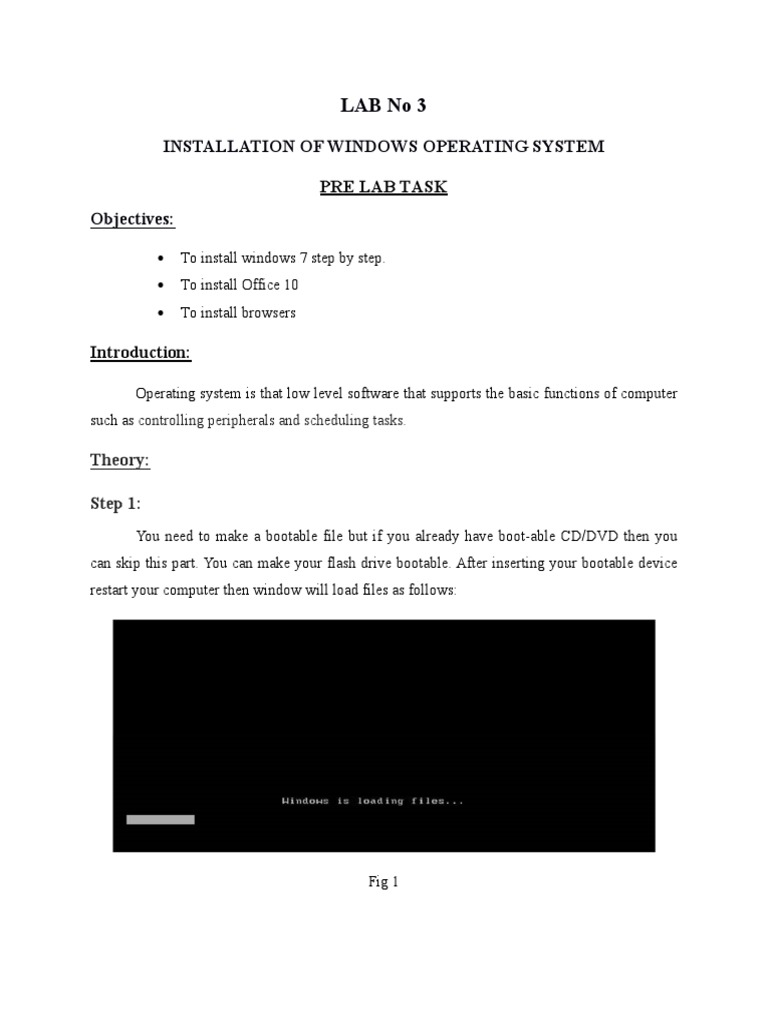Lab N O3: Installation of Windows Operating System | Download Free PDF | Installation (Computer ...