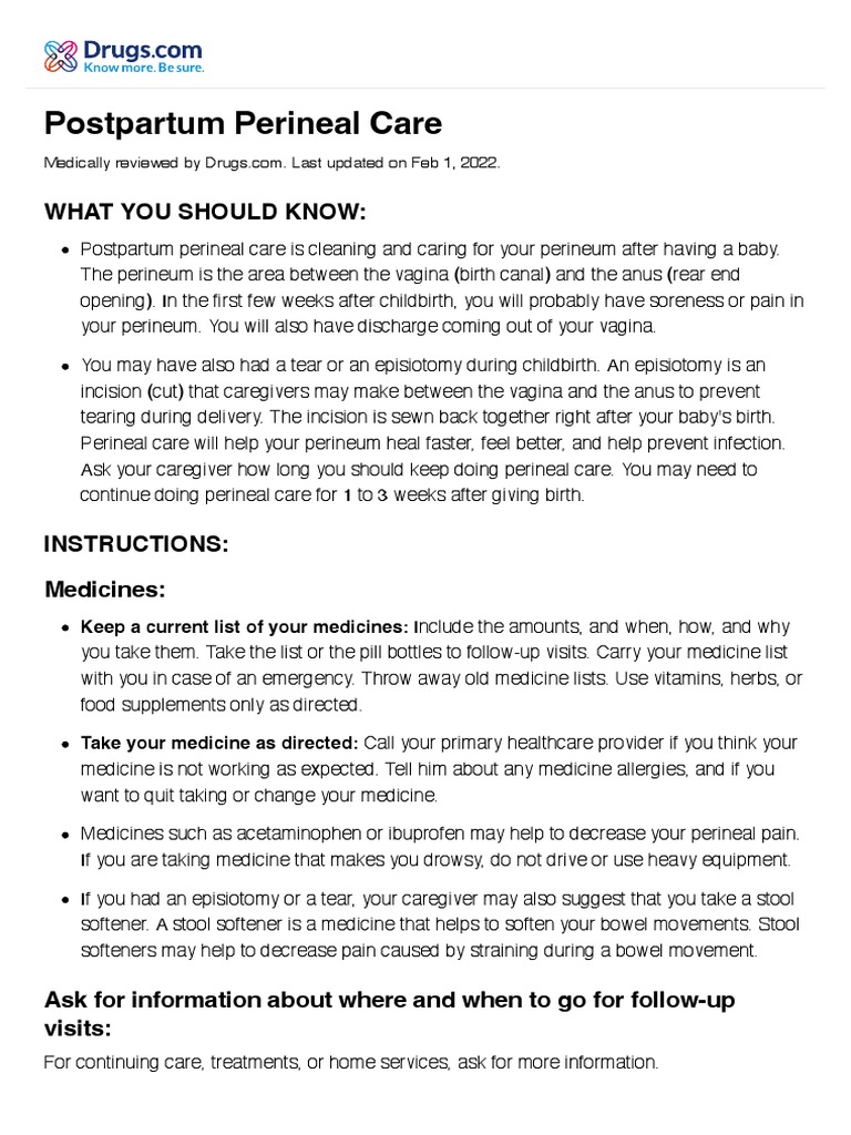 Postpartum Perineal Care (Aftercare Instructions) - What You Need To ...