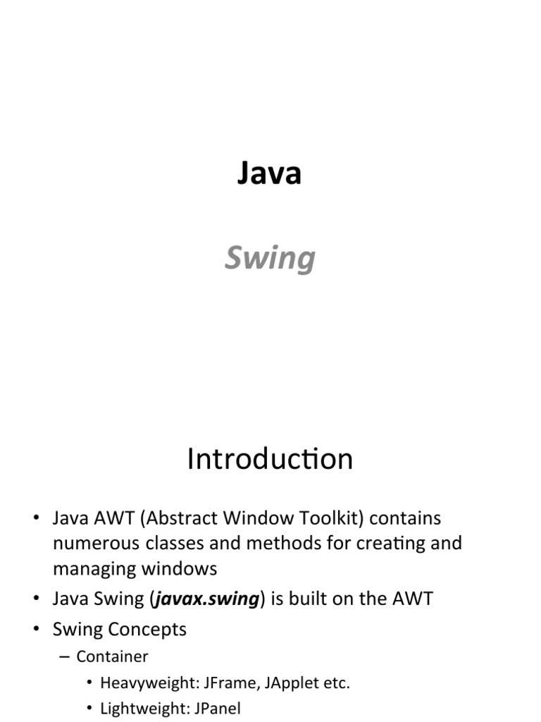 Java Swing | PDF | Computer Libraries | Java Platform