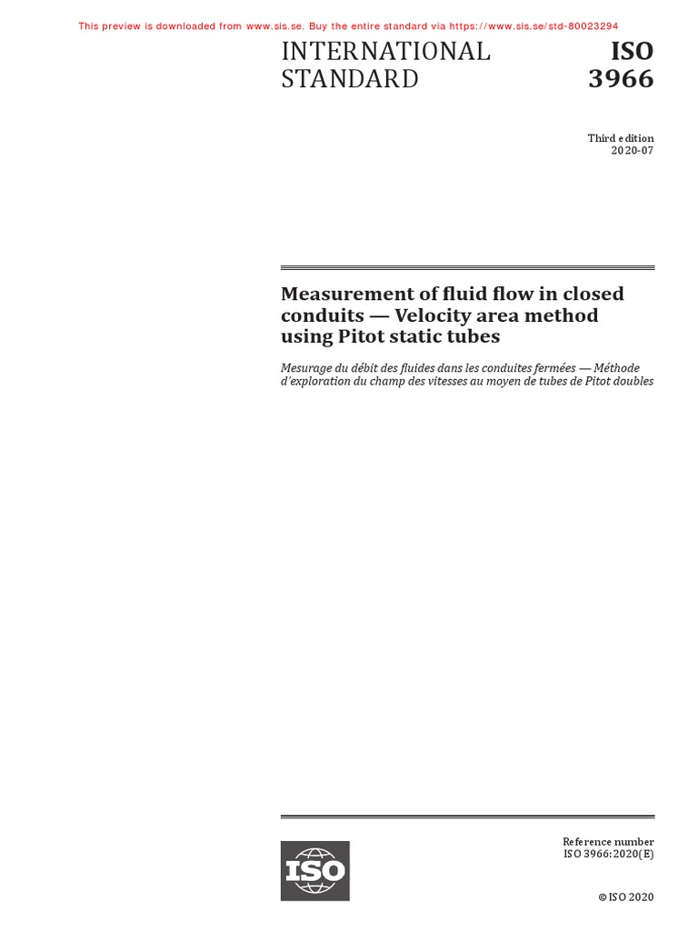 Iso 3966 2020 en PDF | PDF | Flow Measurement | International ...