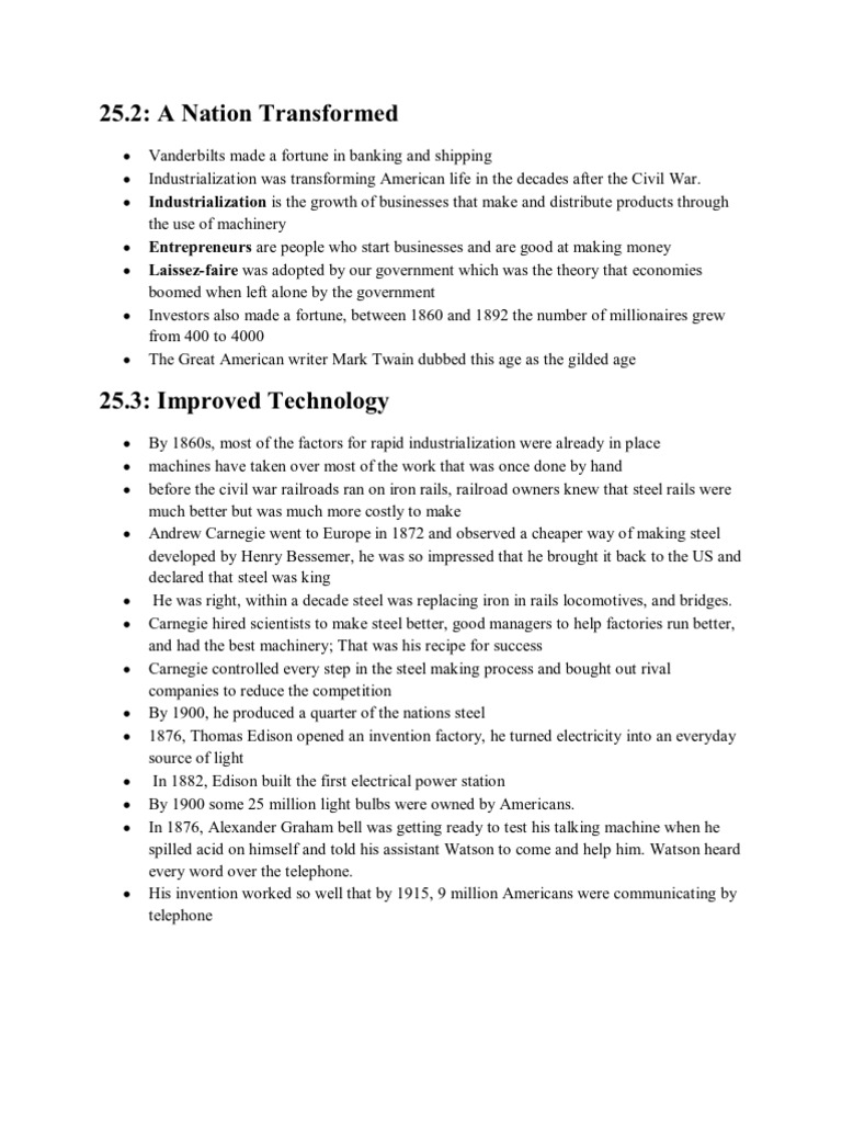 Chapter 25 The Rise of Industry | PDF | Rail Transport | Andrew Carnegie