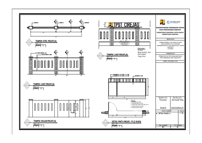 03.PAGAR KELILING - HALAMAN TPST WB - Cirejag Karawang-Model | PDF