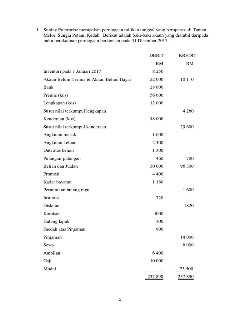 Bab8 Exercise Form 4 Akaun | PDF