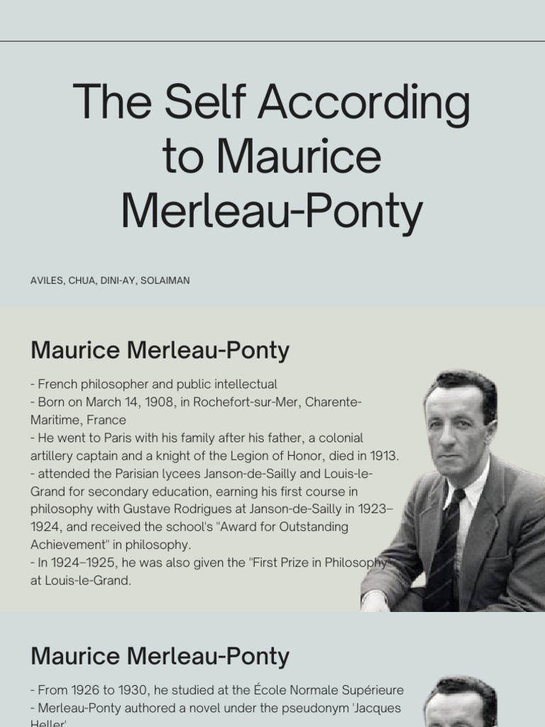 Merleau-Ponty's Concept of Self | PDF | Philosophical Theories ...