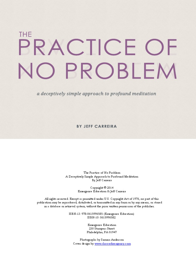 The Practice of No Problem | PDF | Experience | Consciousness