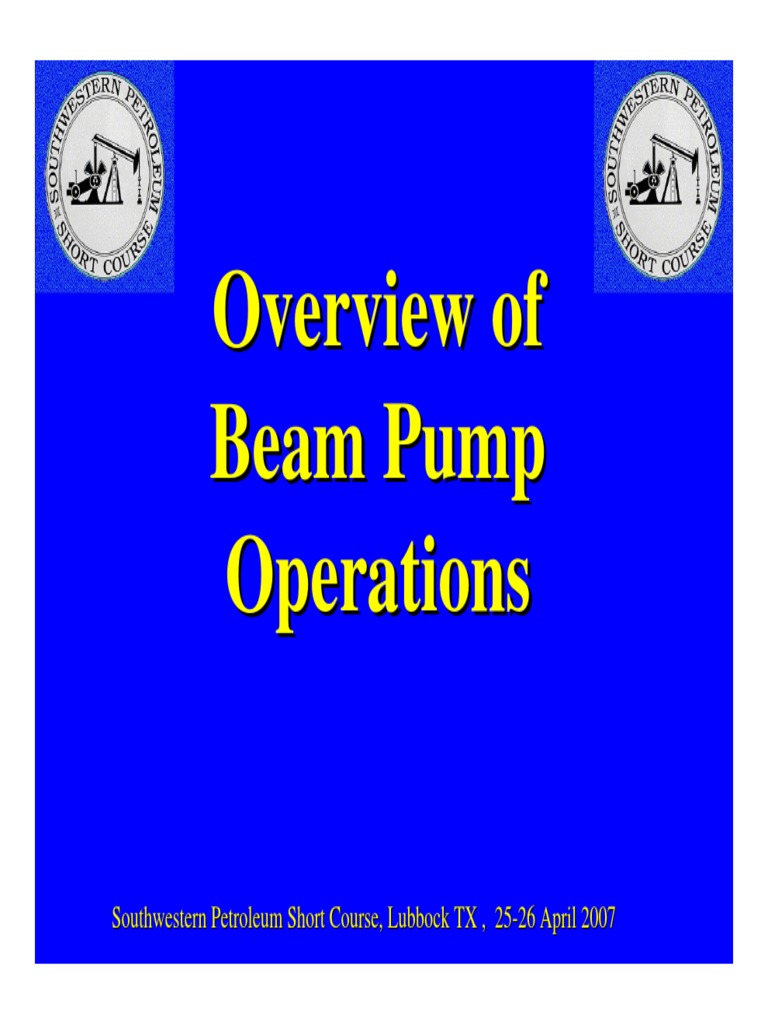 Overview of Beam Pump Operations | PDF | Pump | Pipe (Fluid Conveyance)