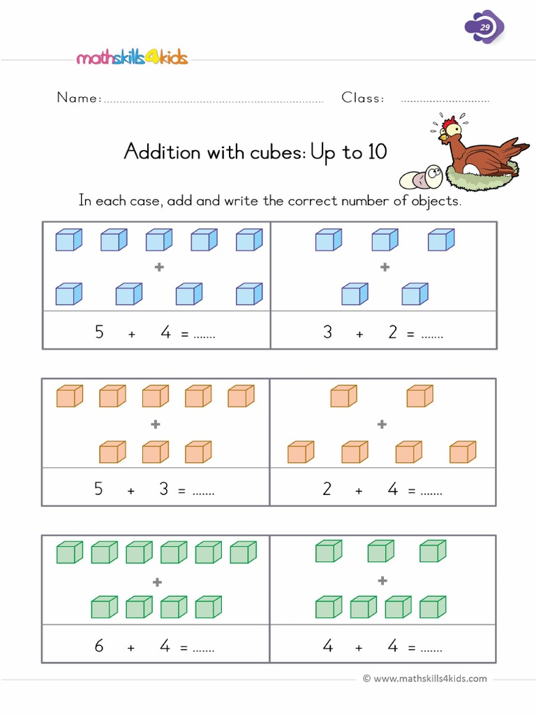 1.addition With Cubes Sums Up To 10 - fr85tg | PDF
