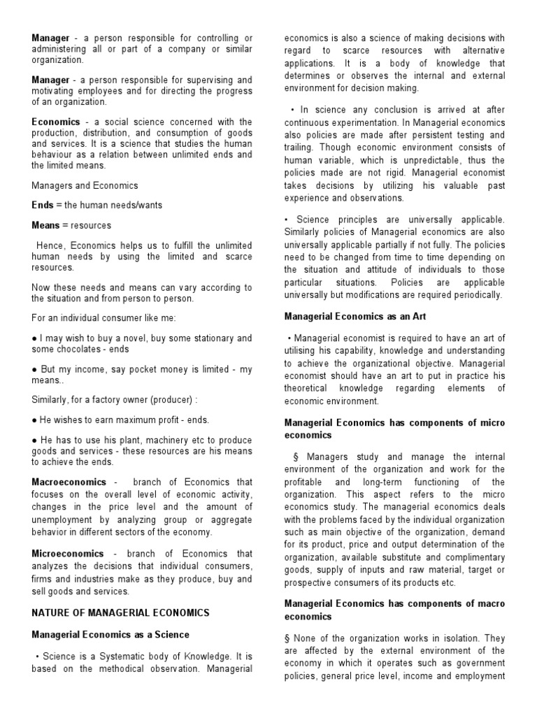 The Role of Managerial Economics in Business Decision Making and Its ...