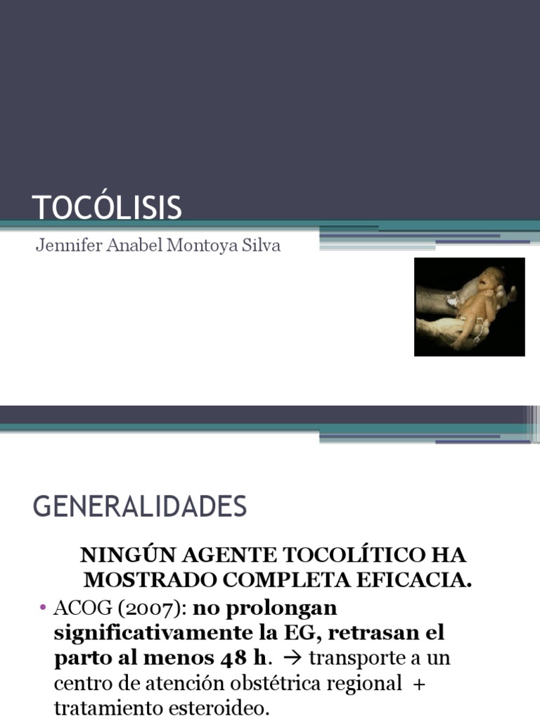 TOCÓLISIS | PDF | Parto | El embarazo