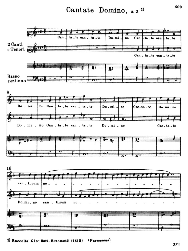 Cantate Domino Monteverdi | PDF