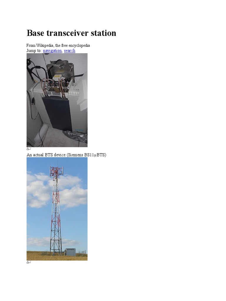 Base Transceiver Station | PDF | Gsm | Signaling (Telecommunications)