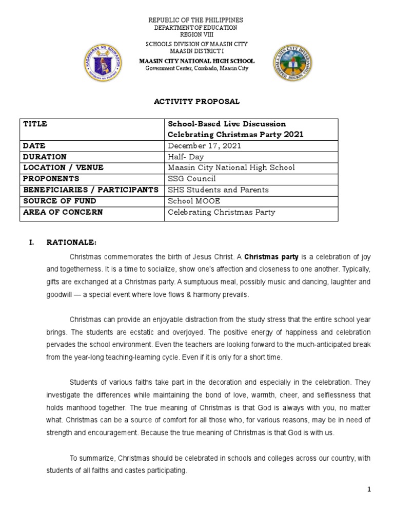 Christmas Party Celebration 2021 Proposal | PDF | Christmas