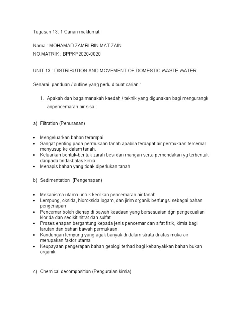 Tugasan 13.1 Ehsd2072 Mohamad Zamri Bin Mat Zain | PDF