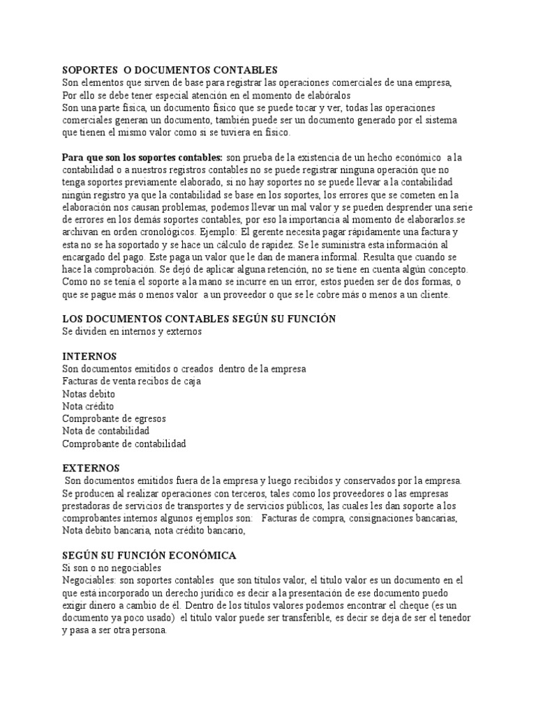 Documentos Contables Con Soportes | PDF | Contabilidad | Factura