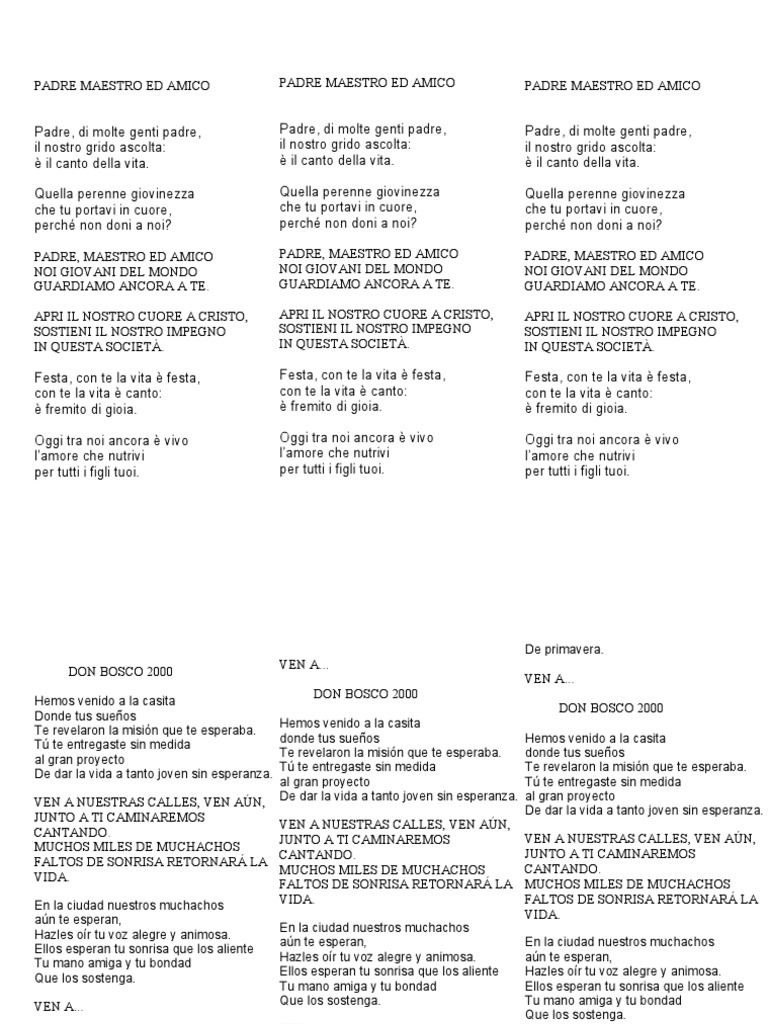 Cantos Don Bosco | PDF