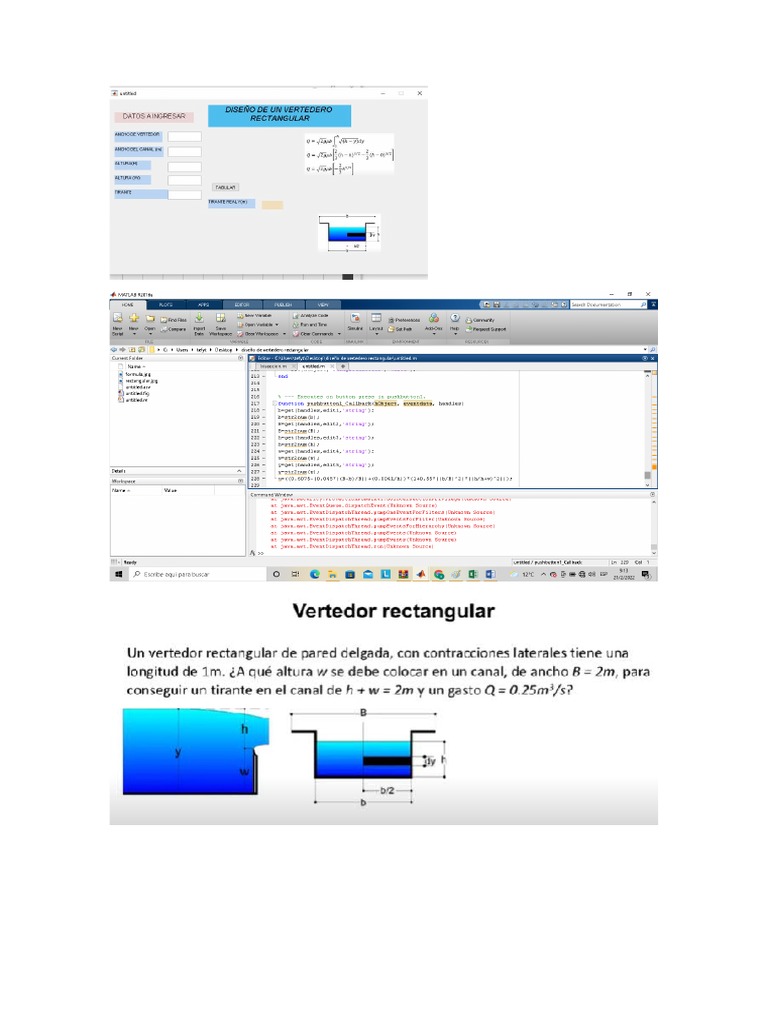 Imagenes Del Programa Vertedero Rectangular | PDF