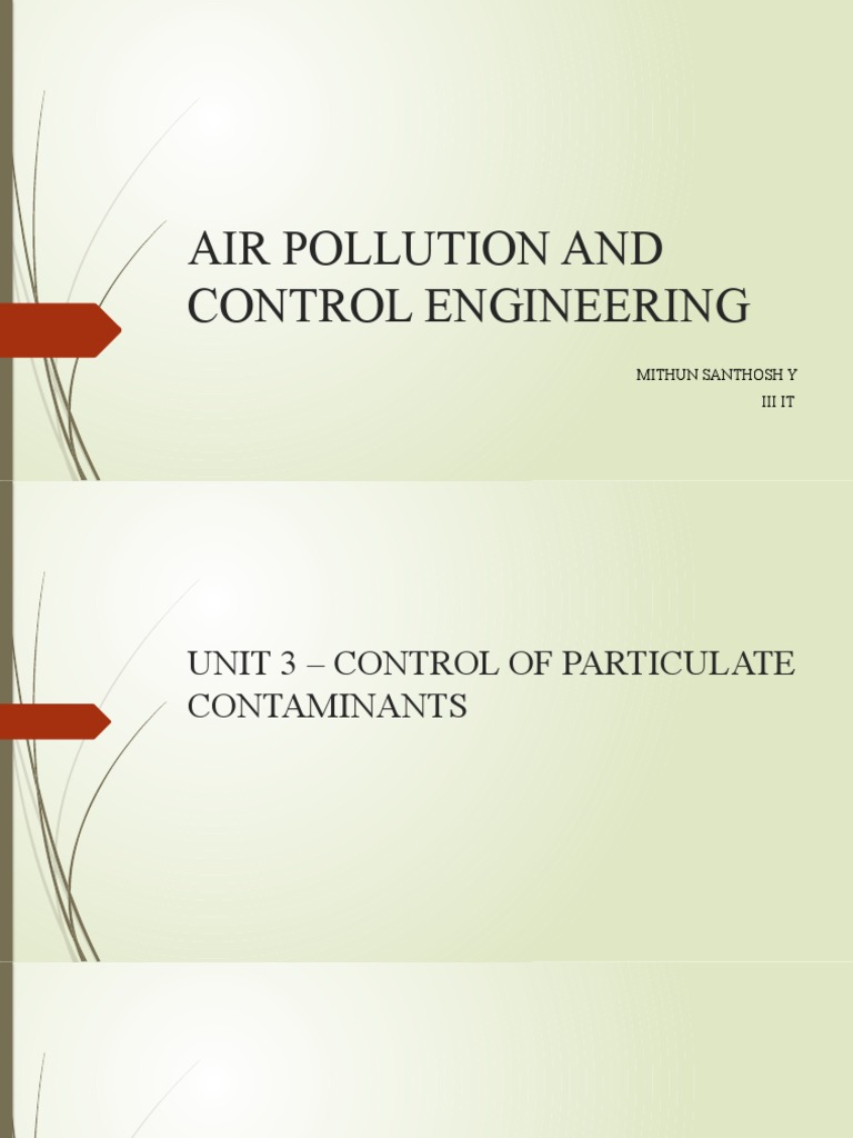 Air Pollution Control Techniques Explained | PDF | Applied And ...