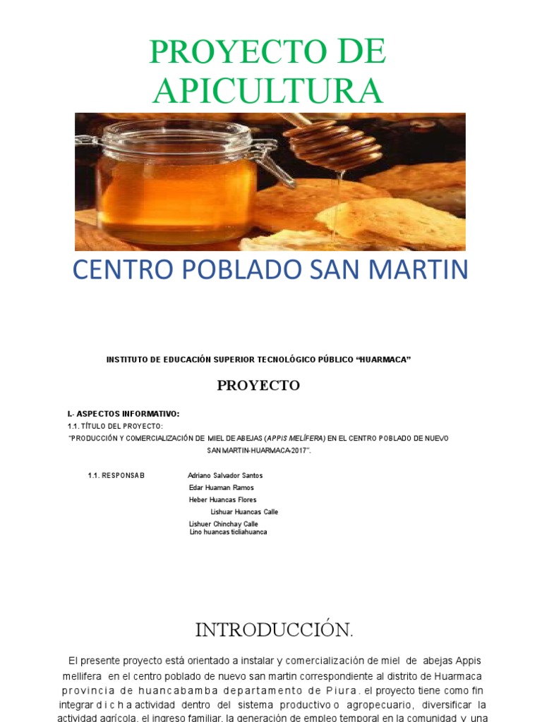 Proyecto de Apicultura Diapositivas | PDF | Miel | Abejas