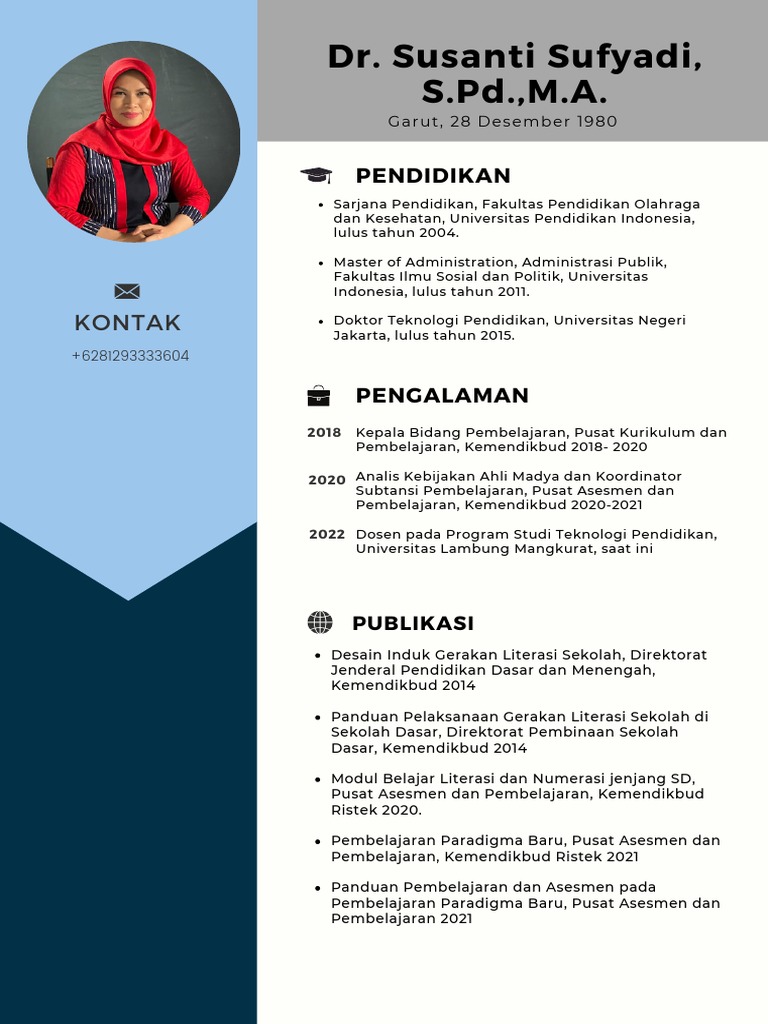 CV - Dr. Susanti Sufyadi, S.Pd.,M.A. | PDF