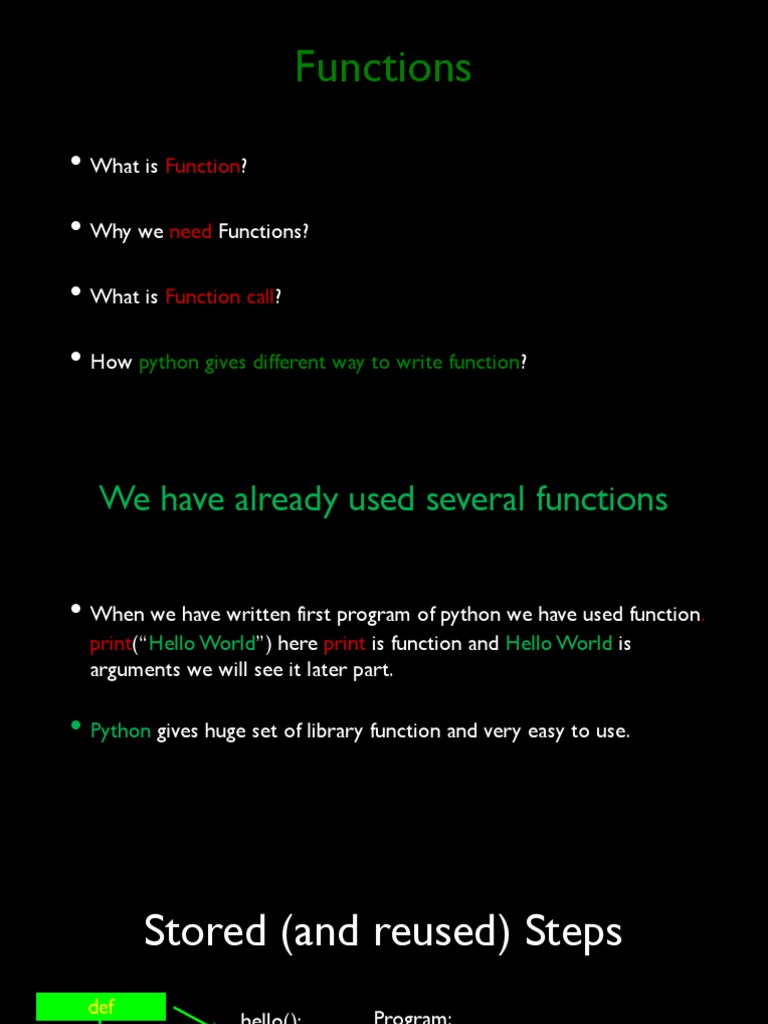 Python Functions Pdf Parameter Computer Programming Subroutine 1169