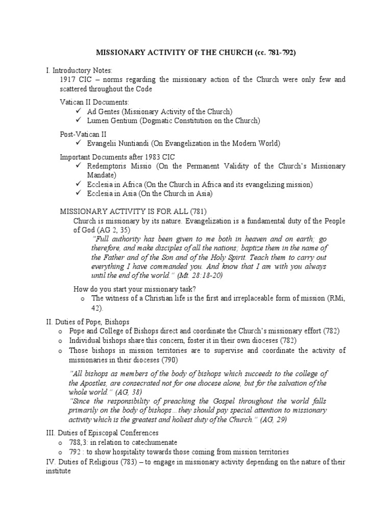 Church Missionary Activities Overview | PDF | Christian Organizations ...