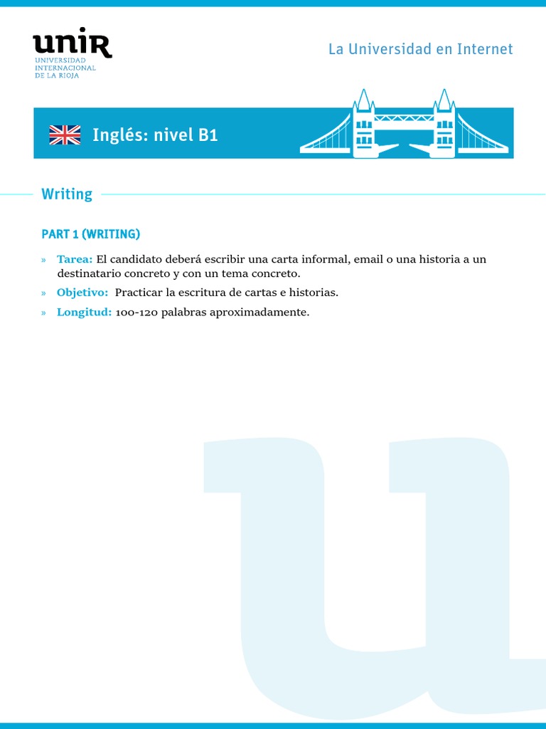 Inglés b1. Writing | PDF
