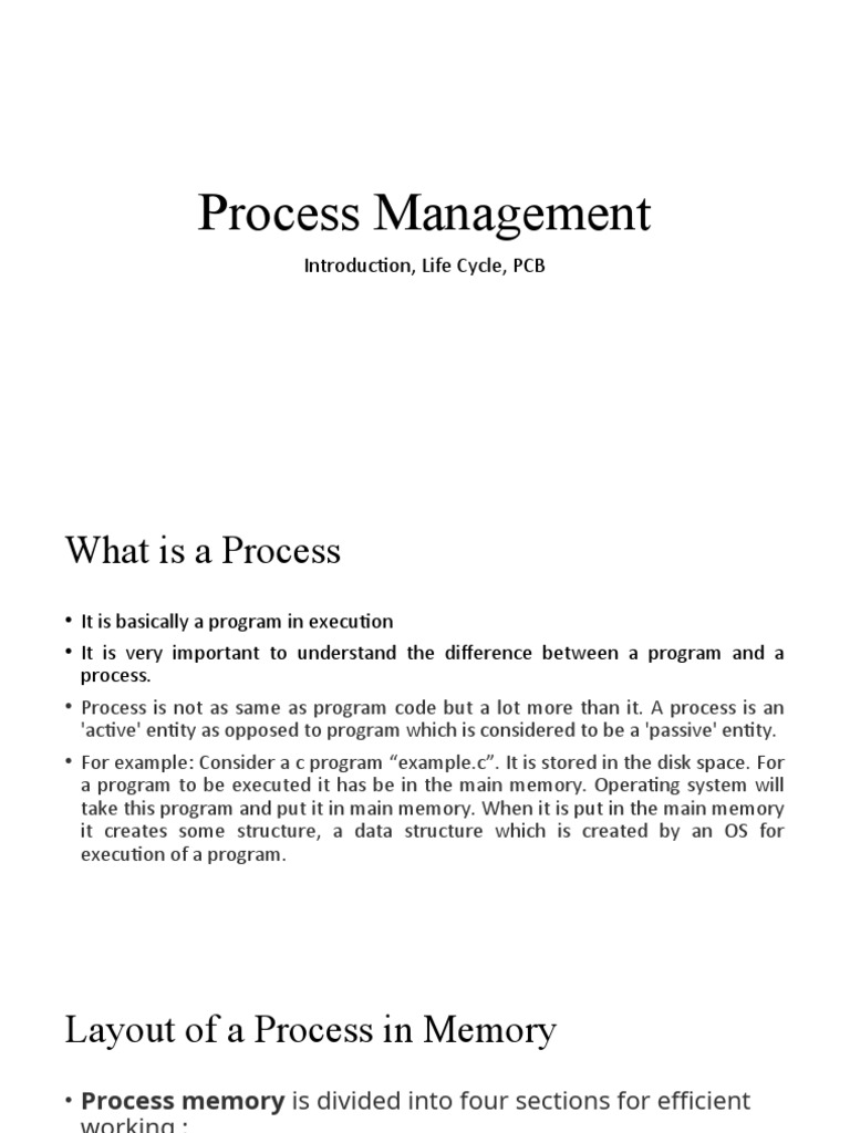 Understanding Process Management Basics | PDF | Computers | Technology ...
