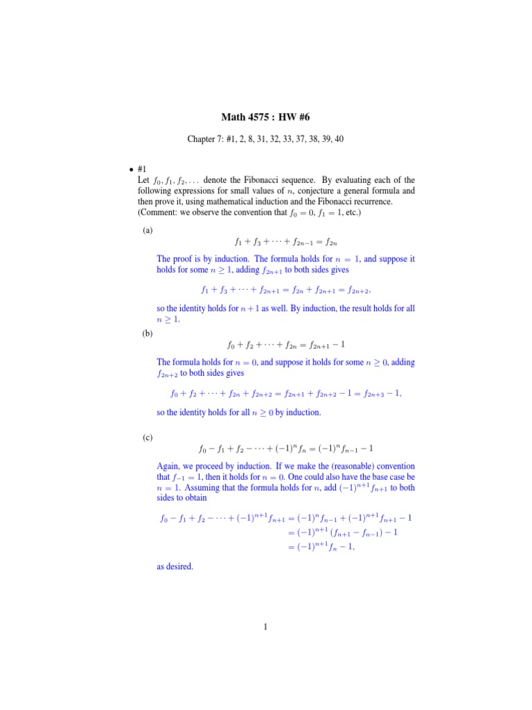 Math4575 HW Chapter7 | PDF | Recurrence Relation | Mathematical Logic