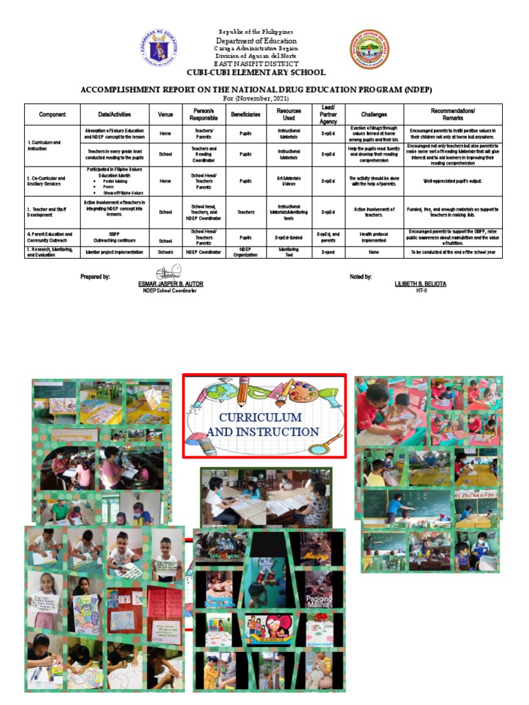 NDEP Accomplishment Report 2021 | PDF | Teachers | Cognition