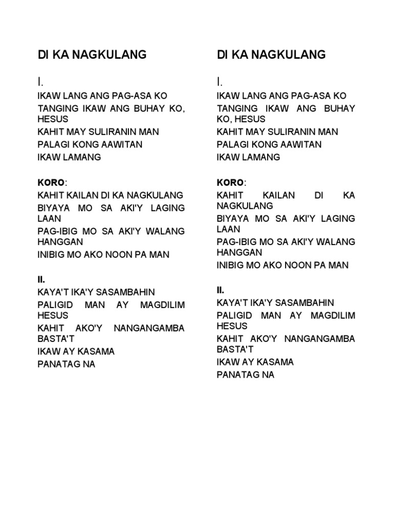 Di Ka Nagkulang | PDF