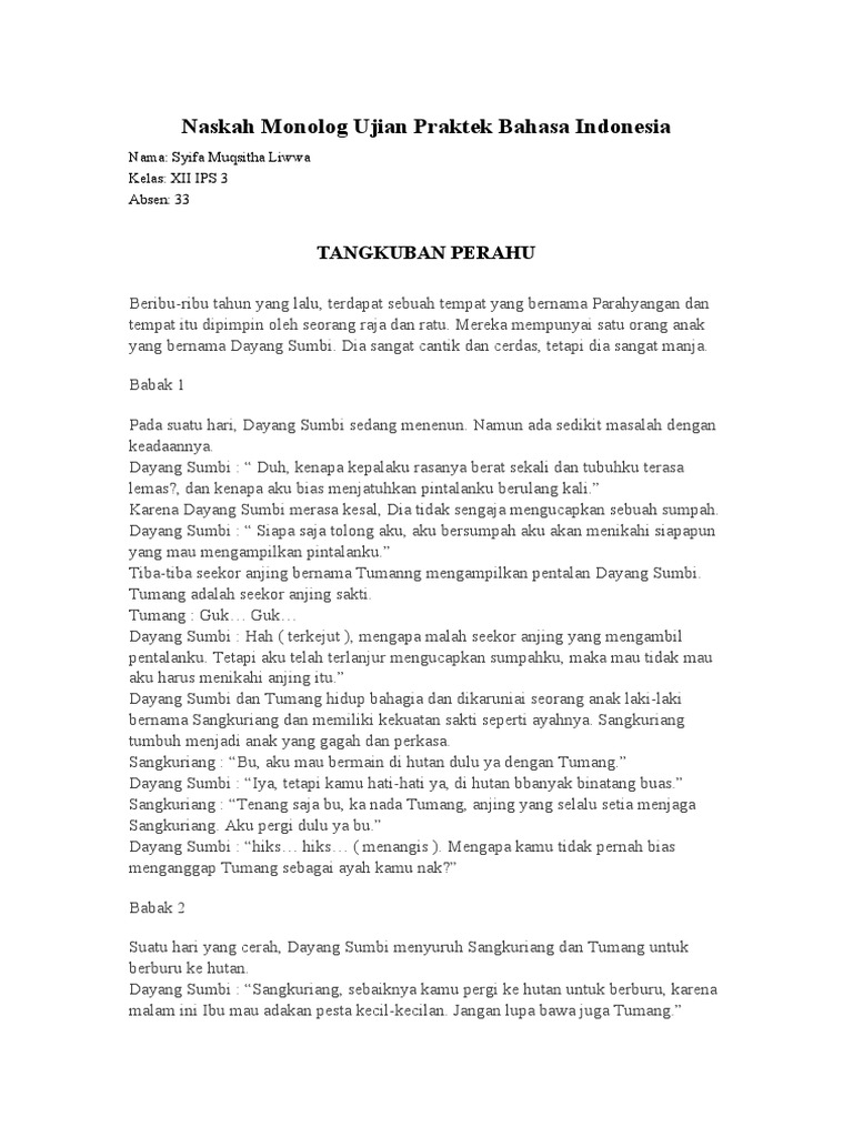 Naskah Monolog | PDF