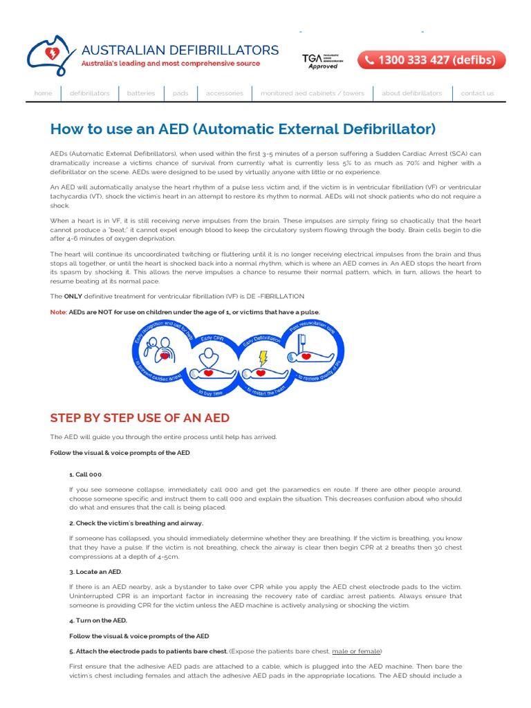 How To Use An AED - Automatic External Defibrillator | PDF ...