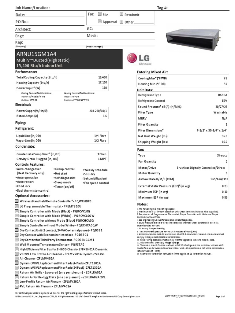 ARNU15GM1A4 | PDF | Thermostat | Air Conditioning