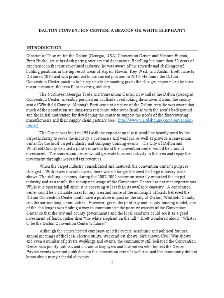 Dalton Convention Center Case Study | PDF | Expense | Cash Flow Statement