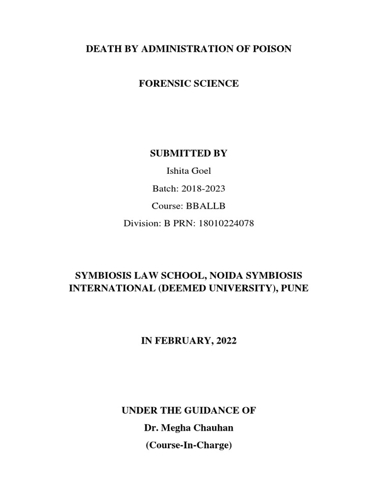 Forensic Project NIRMA | PDF | Crime Scene | Forensic Science