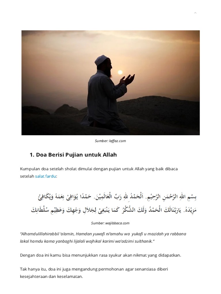 9 Doa Setelah Sholat Fardhu Untuk Umat Muslim. Lengkap Dengan Arti! | PDF