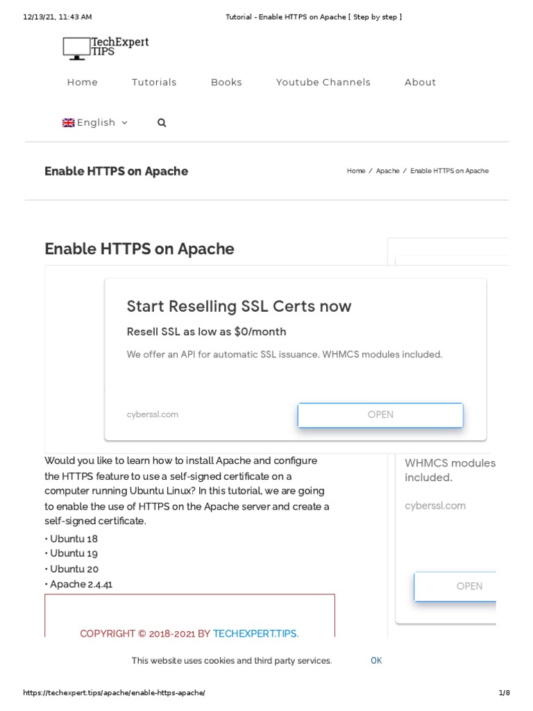Enable HTTPS On Apache (Step by Step) | PDF | Apache Http Server | Transport Layer Security