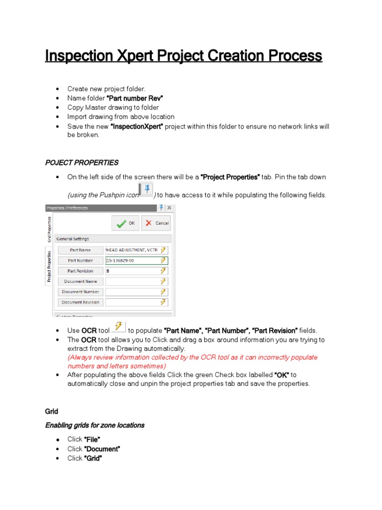 Create InspectionXpert Projects and Populate Fields | PDF | Computing ...