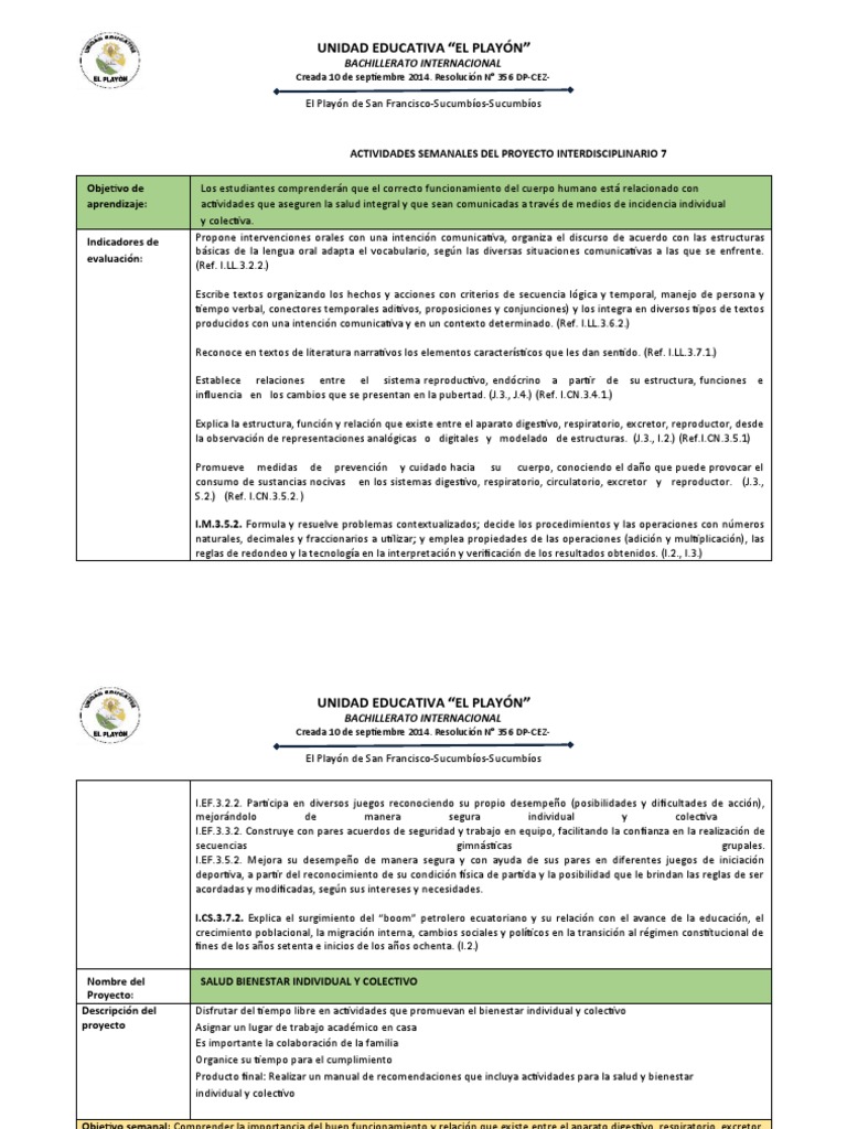 Proyecto de Salud y Bienestar Escolar | PDF | Sistema endocrino | Hormona
