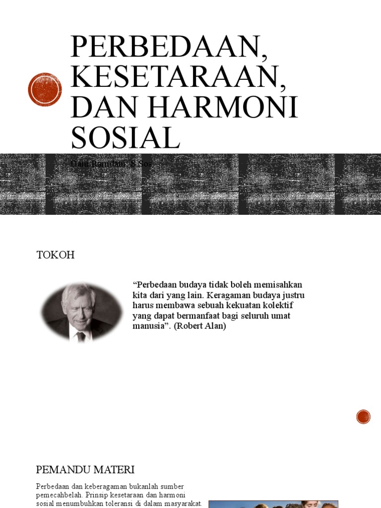 Prinsip Kesetaraan dan Harmoni Sosial | PDF | Politik | Ilmu Sosial