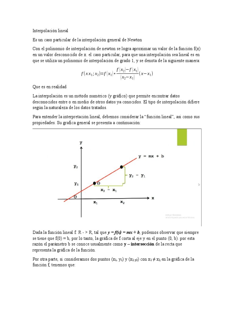 Interpolacion Lineal | PDF | Ecuaciones | Matemáticas De La Computación