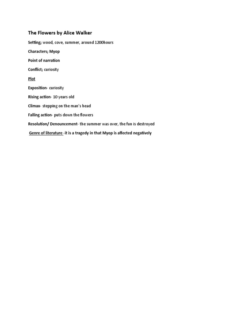 The Flowers by Alice Walker | PDF