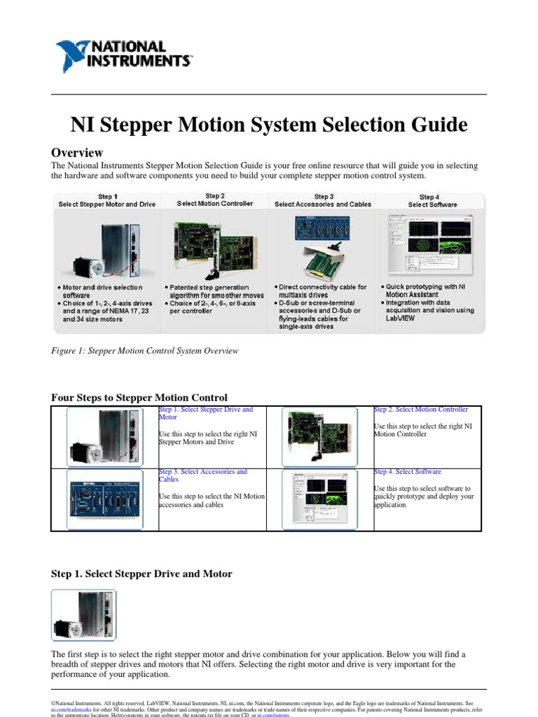 NI Stepper Motion System Selection Guide | PDF | Electric Motor ...