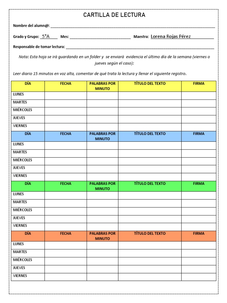 Cartilla de Lectura | PDF
