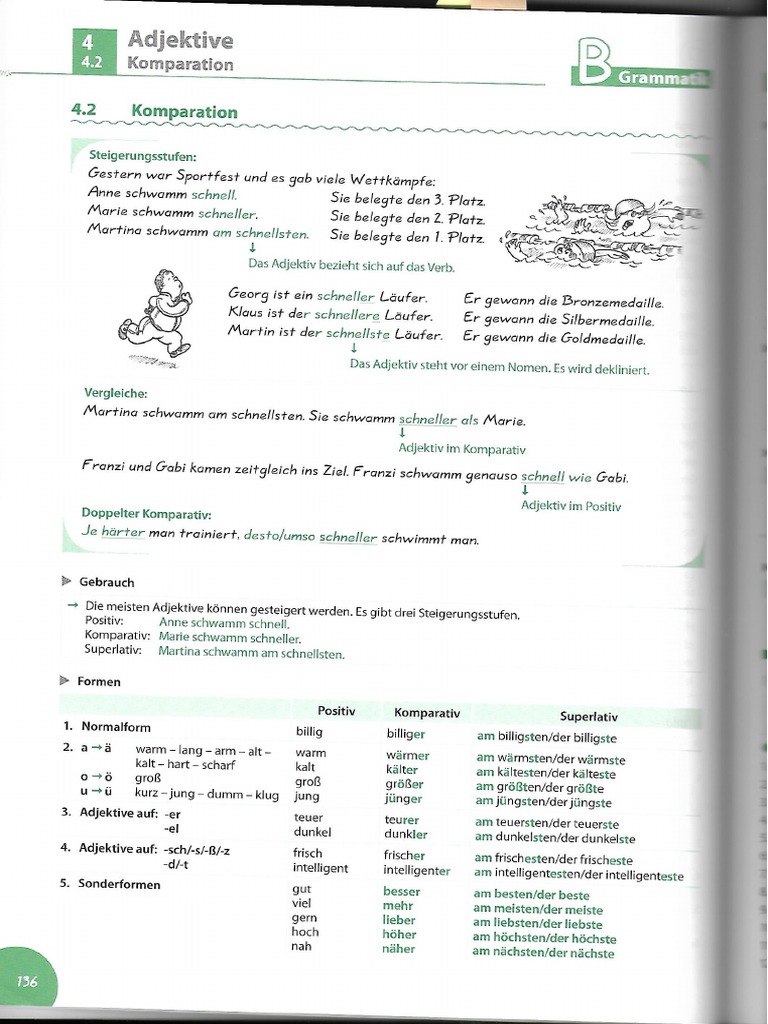 Adjektivkomparation, B Grammatik, Schubert | PDF